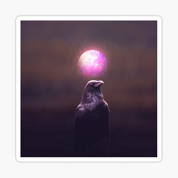 "Pink moon" Sticker by rosionsgallery | Redbubble