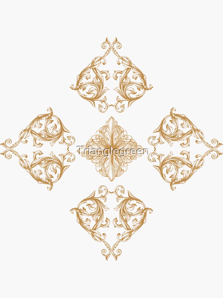 "gloden colour pattern in classic renaissance style" Sticker for Sale ...