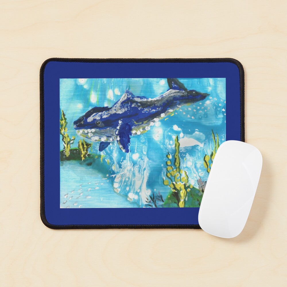 "Whale Bubbles Ocean Bottom Acrylic Painting Impressionistic Underwater ...