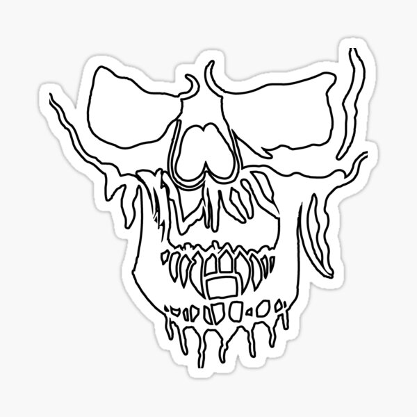 "White Skull" Sticker by Spungezie | Redbubble