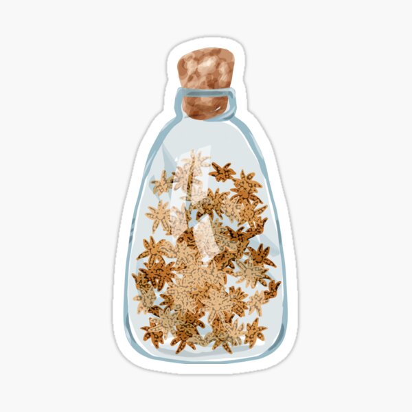 "Anise stars in a glass bottle" Sticker for Sale by Amalus-files ...