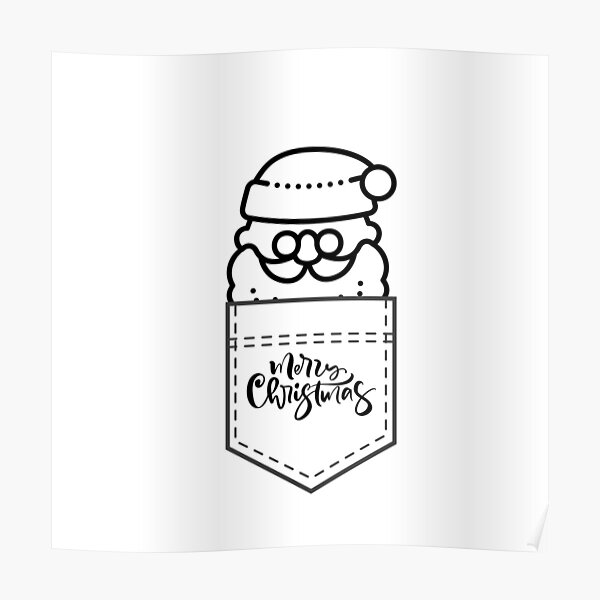 "Santa in pocket" Poster for Sale by Haepie-Designs | Redbubble