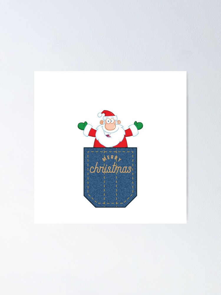 "Santa in pocket" Poster for Sale by Haepie-Designs | Redbubble