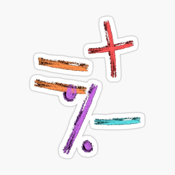 " ️ plus SuBTRACt divide multiply " Sticker for Sale by Megh00 | Redbubble