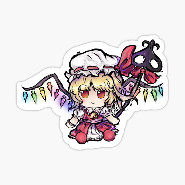 "Flandre Touhou 17.5 Fumo" Sticker for Sale by LisLisetteDraws | Redbubble