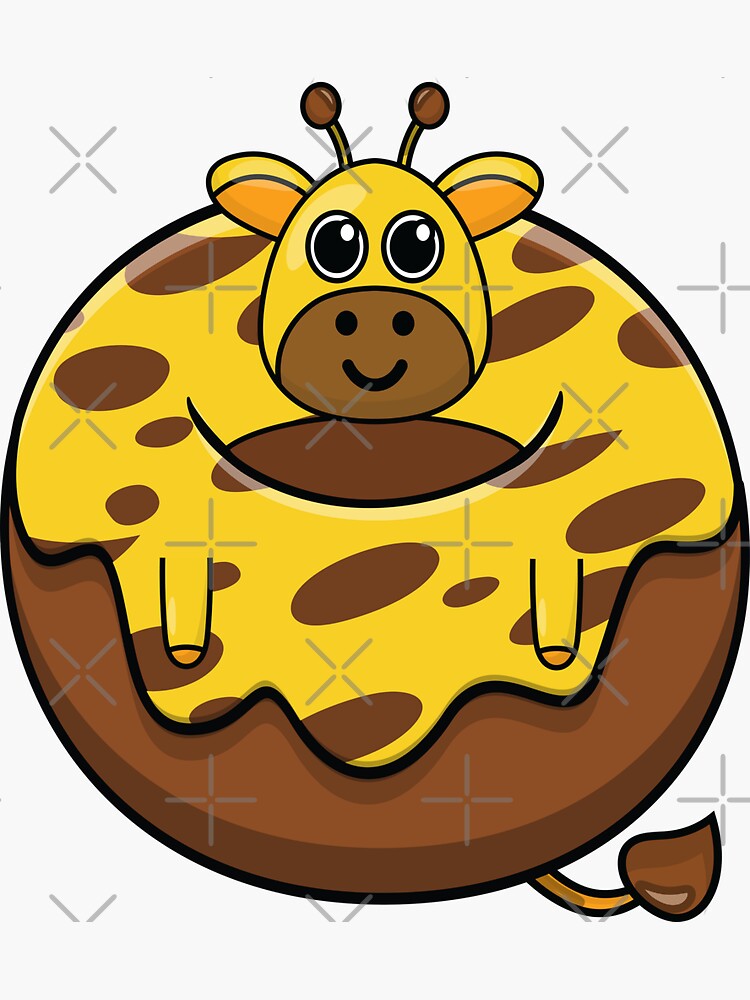"Cute Giraffe donut" Sticker for Sale by Donutlovers | Redbubble