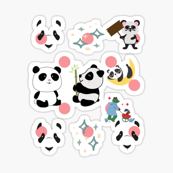 Pegatina «Lindo panda amigable con los animales Los pandas gigantes ...