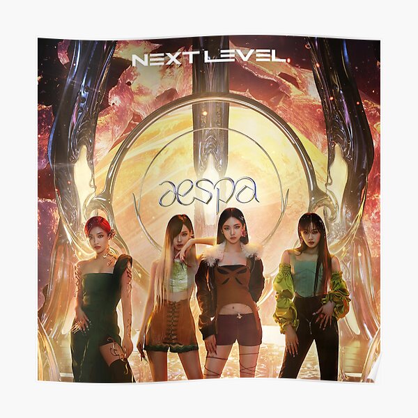 "AESPA - NEXT LEVEL" Poster for Sale by peachy-bubbles | Redbubble