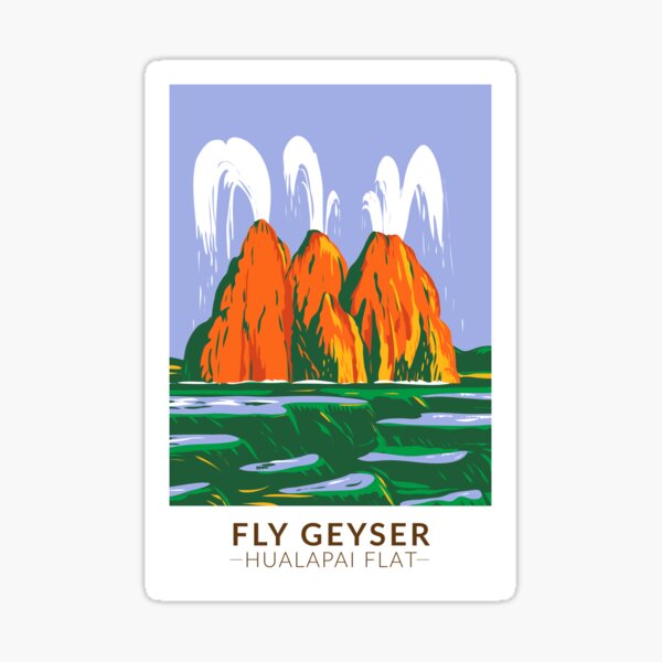 "Fly Geyser Hualapai Flat Nevada Vintage" Sticker by KrisSidDesigns ...