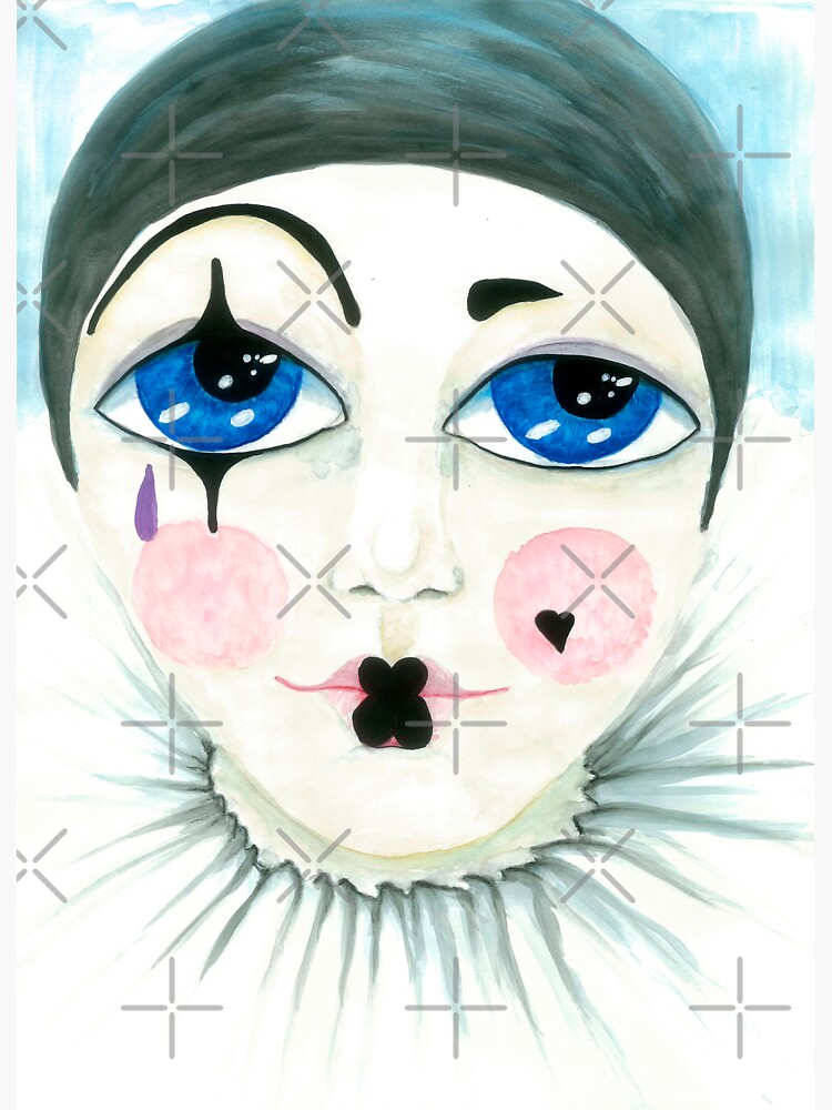 "Pierrot" Sticker for Sale by kiznanska | Redbubble