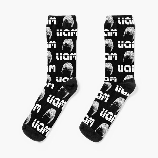 "Liam Gallagher Oasis Name White Art Print" Socks for Sale by Printopia ...