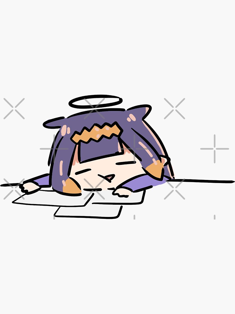 "Tired Ninomae Inanis" Sticker for Sale by Ominomino | Redbubble