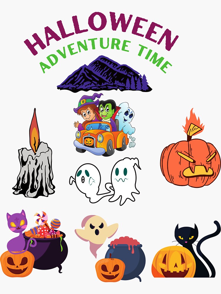 "Halloween Adventure Time Scary The Jake The Dog Ghost Time" Sticker ...
