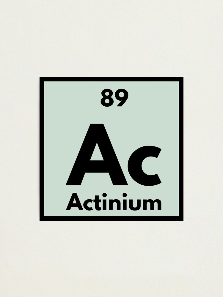 Lámina fotográfica «Elemento de la tabla periódica Actinio Ac número 89 ...