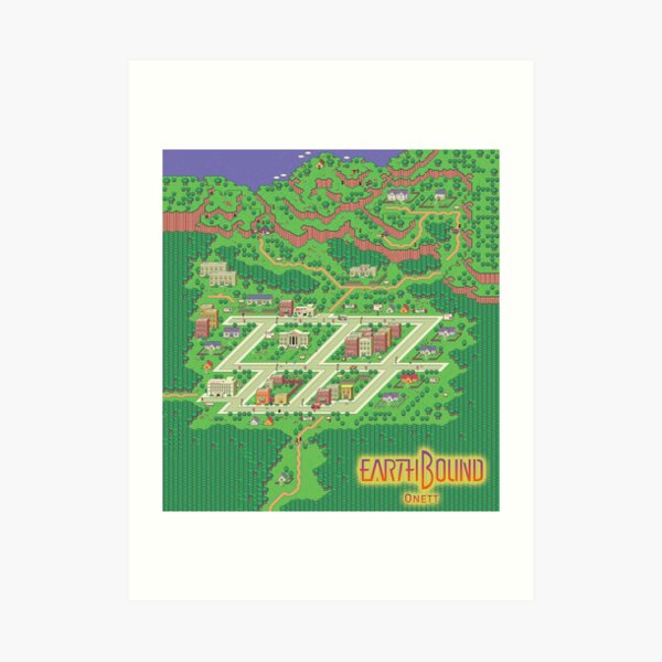 "Earthbound Onett Map" Art Print for Sale by Biochao | Redbubble