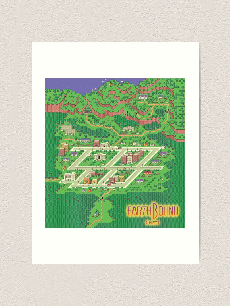 "Earthbound Onett Map" Art Print for Sale by Biochao | Redbubble