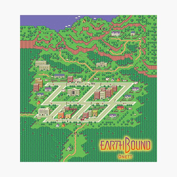"Earthbound Onett Map" Photographic Print for Sale by Biochao | Redbubble