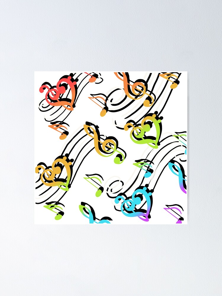 "Ombre Music Notes" Poster for Sale by WeirdscapeArt | Redbubble