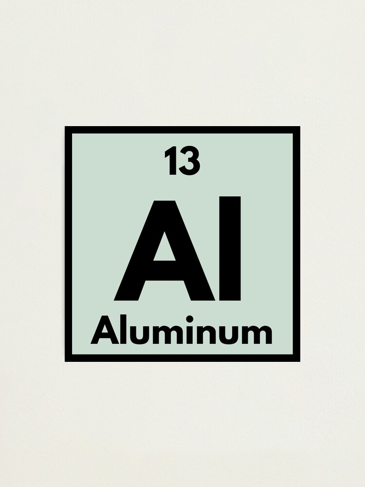 Lámina fotográfica «Elemento de la tabla periódica Aluminio Al número ...