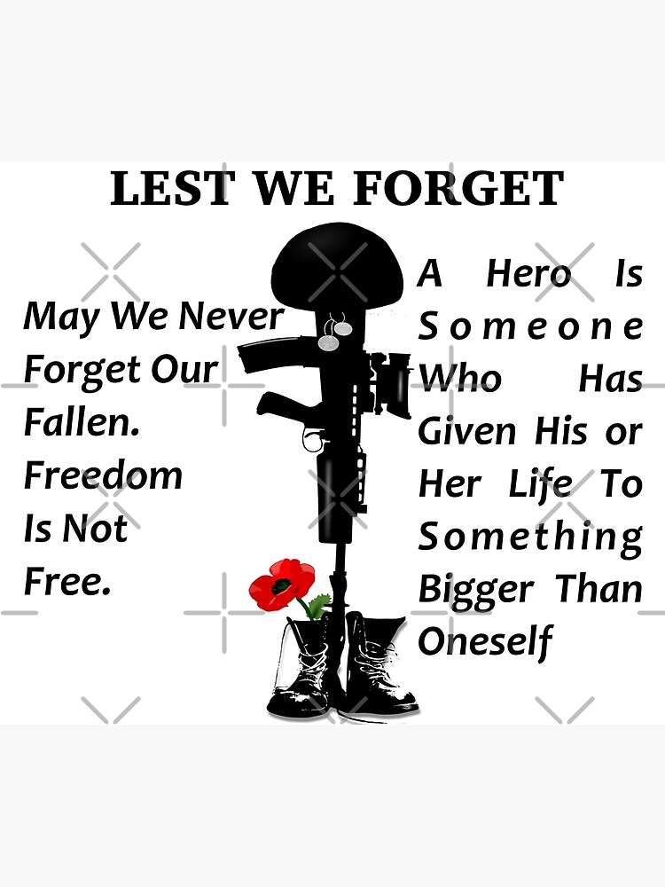 "LEST WE FORGET" Poster for Sale by Artgonzo | Redbubble