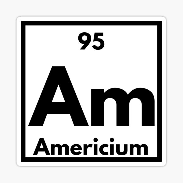 Pegatina «Elemento de la tabla periódica Americio número 95» de ...