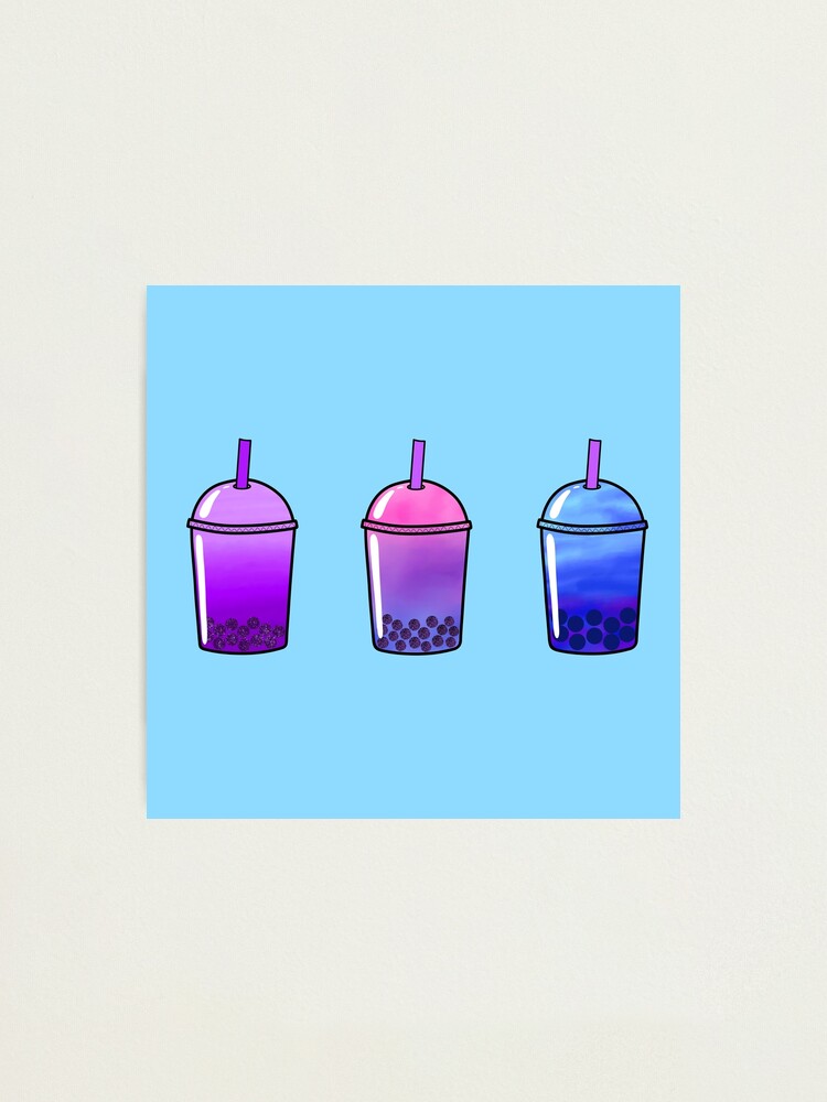 "3 Piece Pink Purple Blue Aesthetic Boba Bubble Tea Drink Pack ...