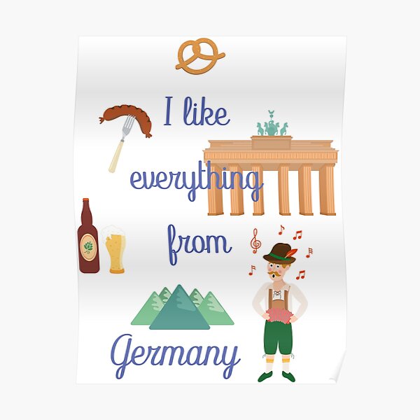 "Colorful design of typical german things" Poster by Martapp | Redbubble