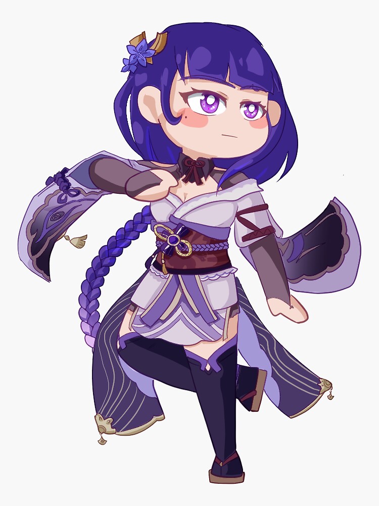 "Raiden Shogun Chibi Genshin Impact Sticker" Sticker for Sale by ...