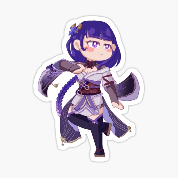 "Raiden Shogun Chibi Genshin Impact Sticker" Sticker for Sale by ...