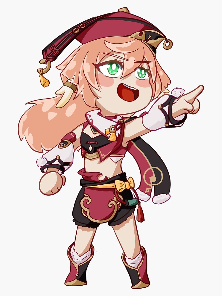 "Yanfei Chibi Genshin Impact" Sticker by pkmtrainerBenny | Redbubble
