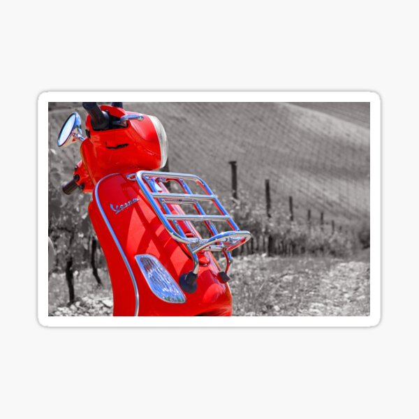 "Red Vespa Scooter" Sticker for Sale by AdrianAlford | Redbubble