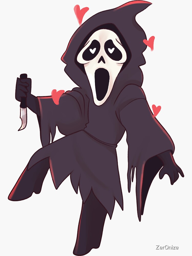 "Ghostface Stabby Love Horror Scream" Sticker for Sale by Zer0nize ...