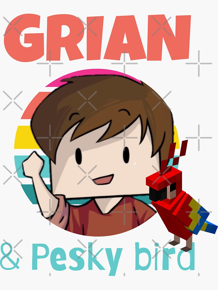 "Grian and Pesky bird" Sticker for Sale by yeppashop | Redbubble