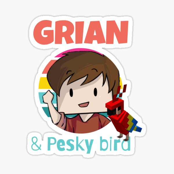 "Grian and Pesky bird" Sticker for Sale by yeppashop | Redbubble