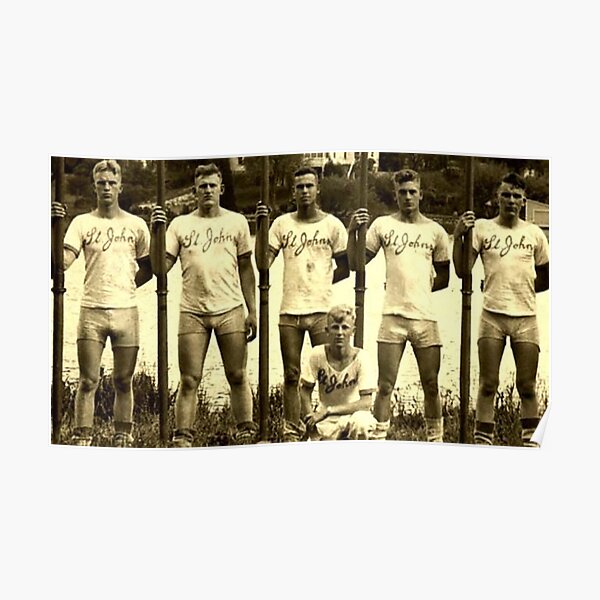 "St. John rowing team photo, vintage rowing crew photo, " Poster for ...