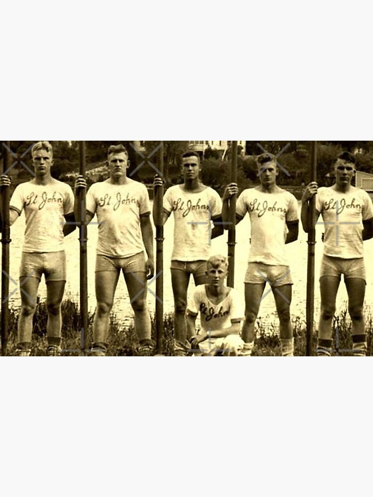 "St. John rowing team photo, vintage rowing crew photo, " Sticker for ...