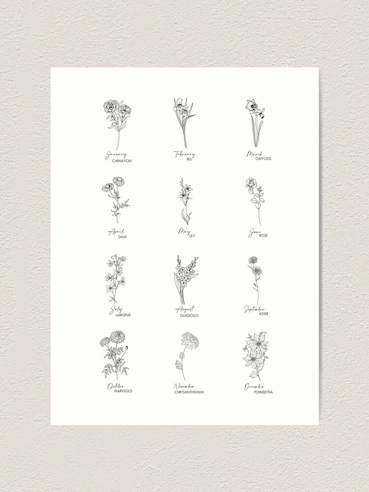 "Birth Month Flowers" Art Print for Sale by jamie-beth07 | Redbubble
