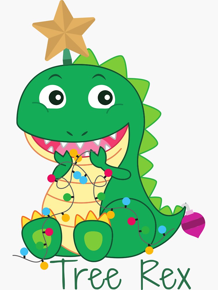 "Tree Rex, Christmas Dinosaur Tree" Sticker by 2ModernHippies | Redbubble