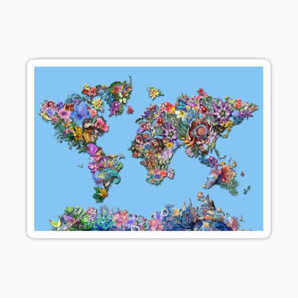 "world map" Sticker for Sale by BekimART | Redbubble