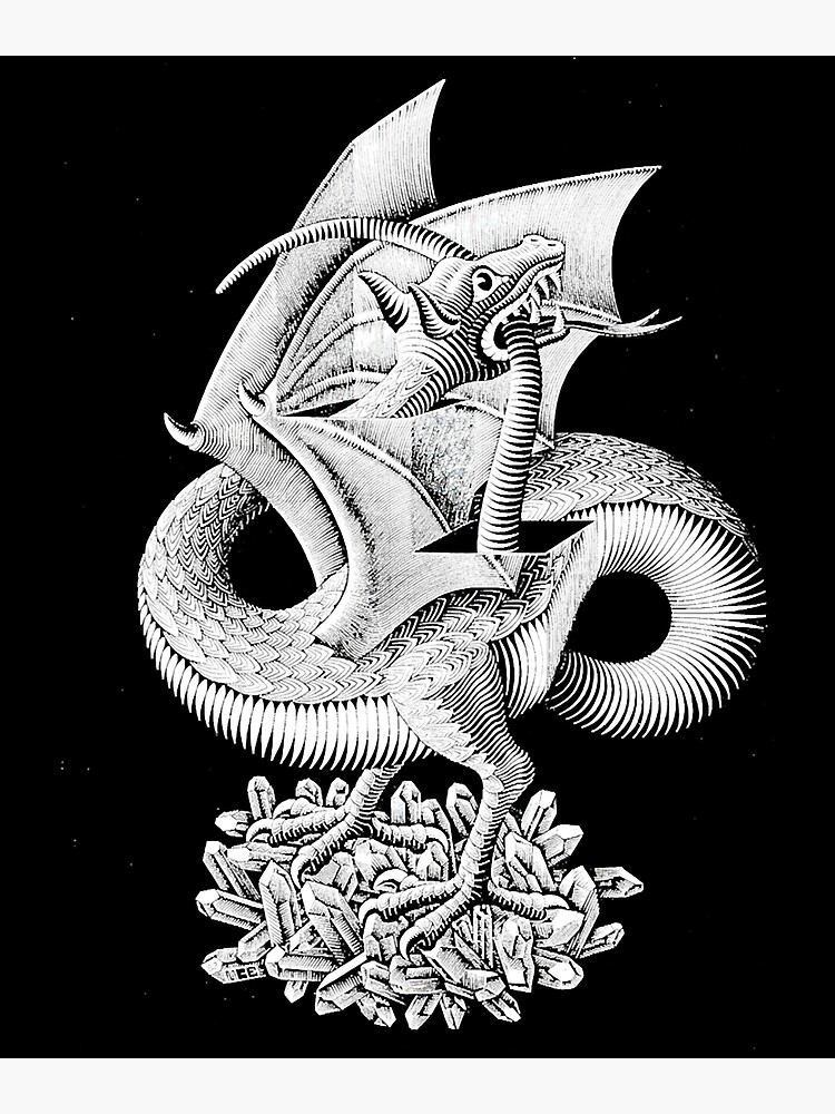 "M.C. Escher Shirt - Dragon - 1952 Essential" Poster for Sale by ...
