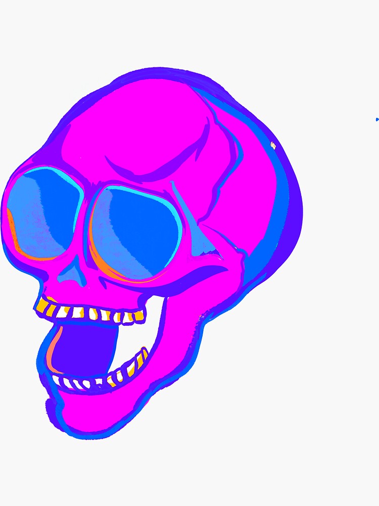 "Wacky Skull - Purple" Sticker for Sale by AffirmArt | Redbubble