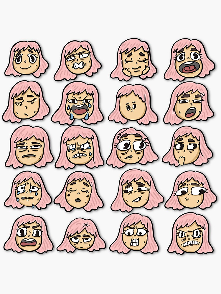 "Pink Angry Cartoon Girl ~ Cartoon and Comic " Sticker for Sale by ...