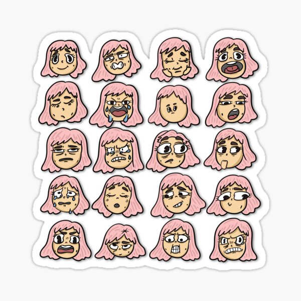 "Pink Angry Cartoon Girl ~ Cartoon and Comic " Sticker for Sale by ...