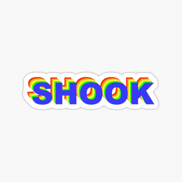 "SHOOK Pride Flag Meme Text LGBT" Sticker for Sale by slapstyk | Redbubble