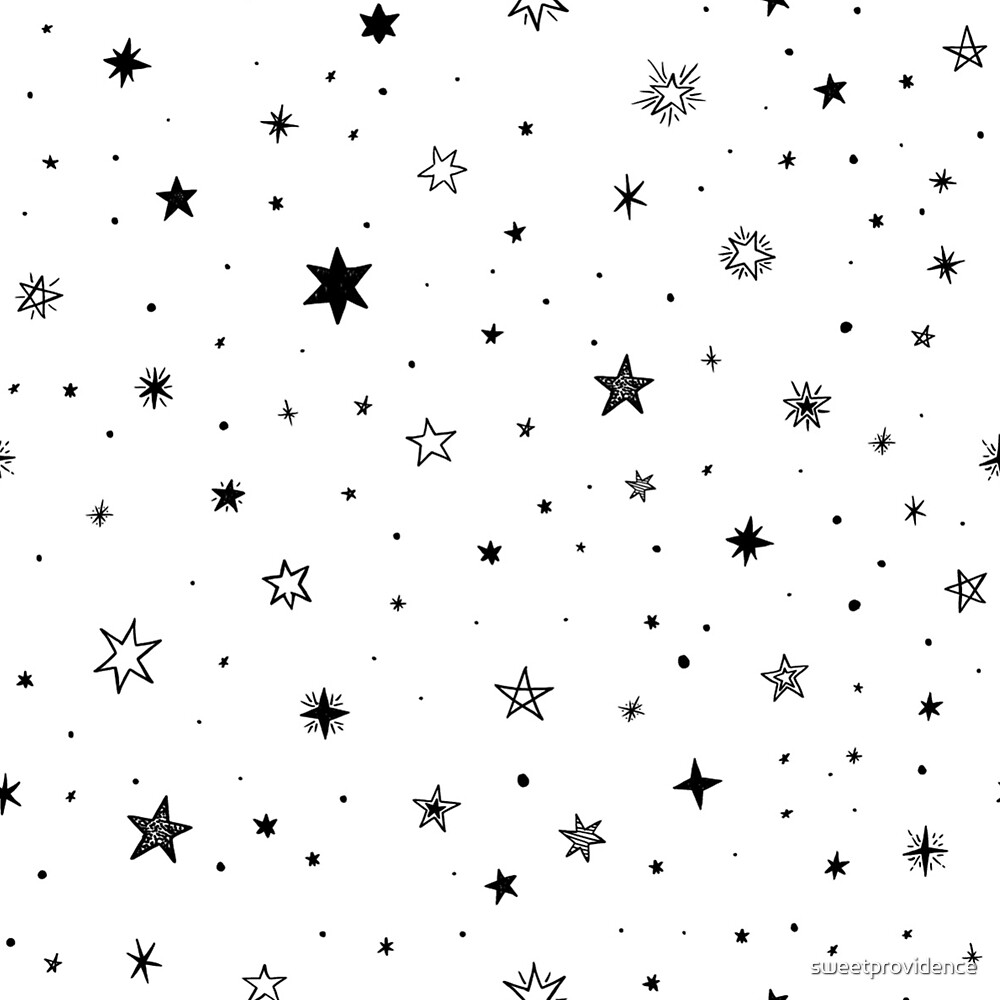 "little black and white stars sketch" by sweetprovidence | Redbubble