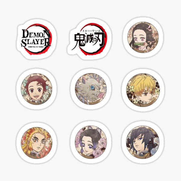 "Demon Slayer Characters " Sticker for Sale by AcielElizabeth | Redbubble