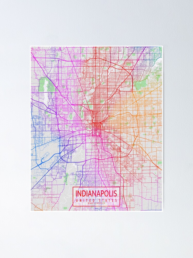 "Indianapolis City Map of Indiana, USA - Colorful" Poster for Sale by ...