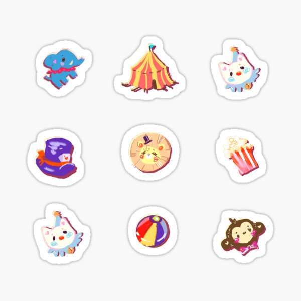 "Cute Circus theme mini stickers pack" Sticker for Sale by risa-bird ...