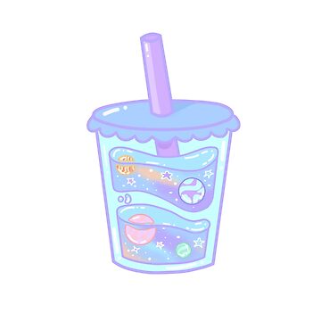 "Galaxy boba tea" Sticker for Sale by Preslava Genova | Redbubble