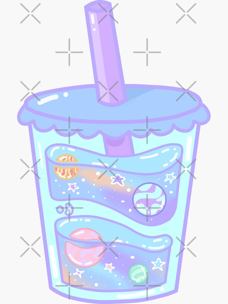 "Galaxy boba tea" Sticker for Sale by Preslava Genova | Redbubble